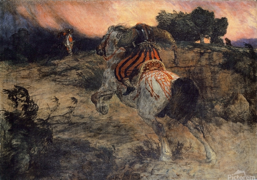 Astolf Riding Away with the Head of Orill [1873] by Arnold Böcklin ...